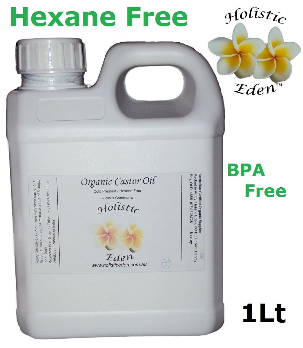 Certified Organic Castor Oil Pure Cold Pressed Hexane Free Hair Growth 1lt